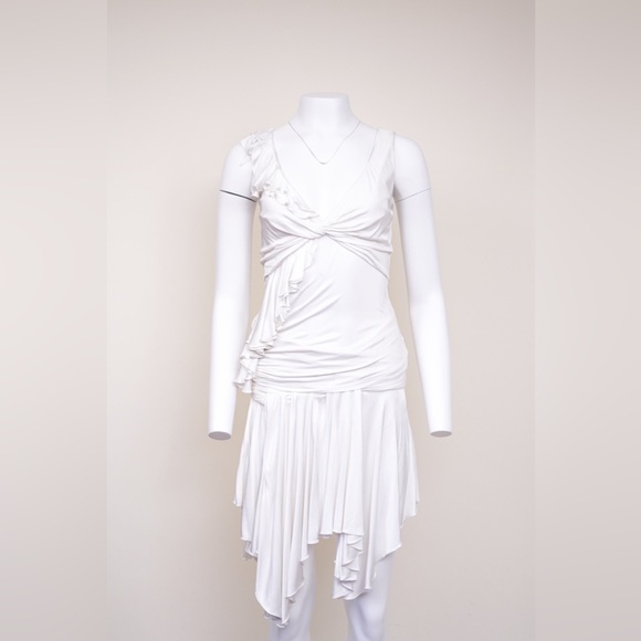 Versace | Dresses | Versace White Asymmetric Twopiece Set | Poshmark